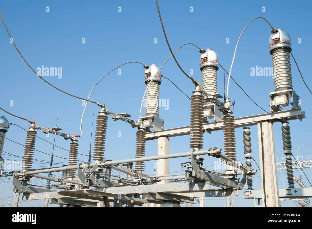part of high-voltage substation with switches and disconnectors Stock ...