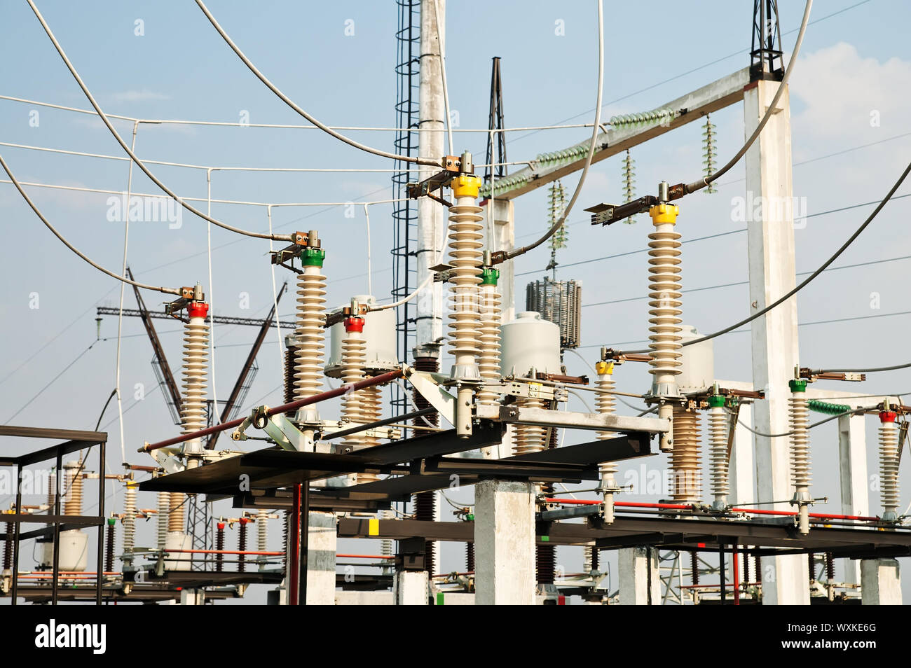part of high-voltage substation with switches and disconnectors Stock ...