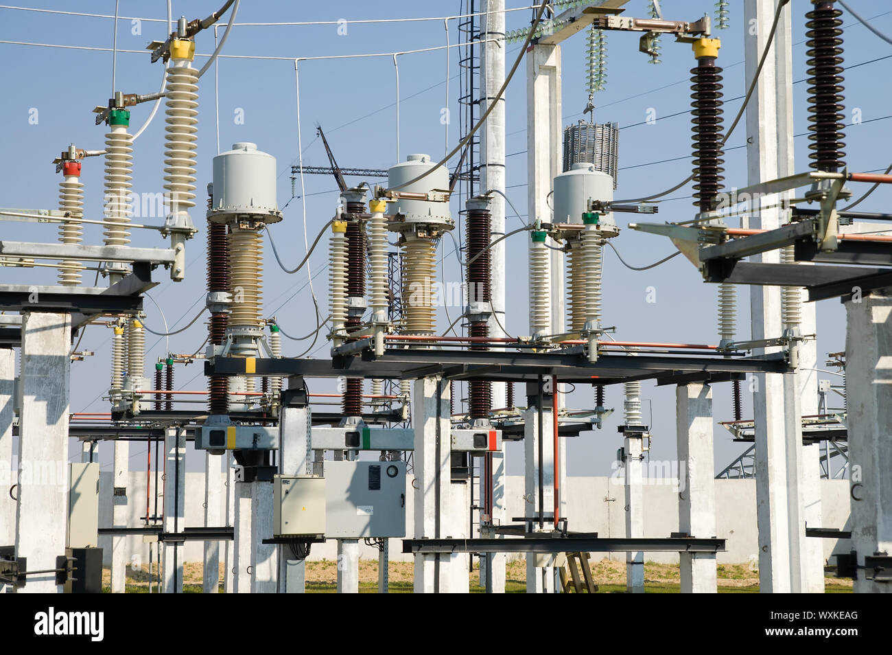 part of high-voltage substation with switches and disconnectors Stock ...