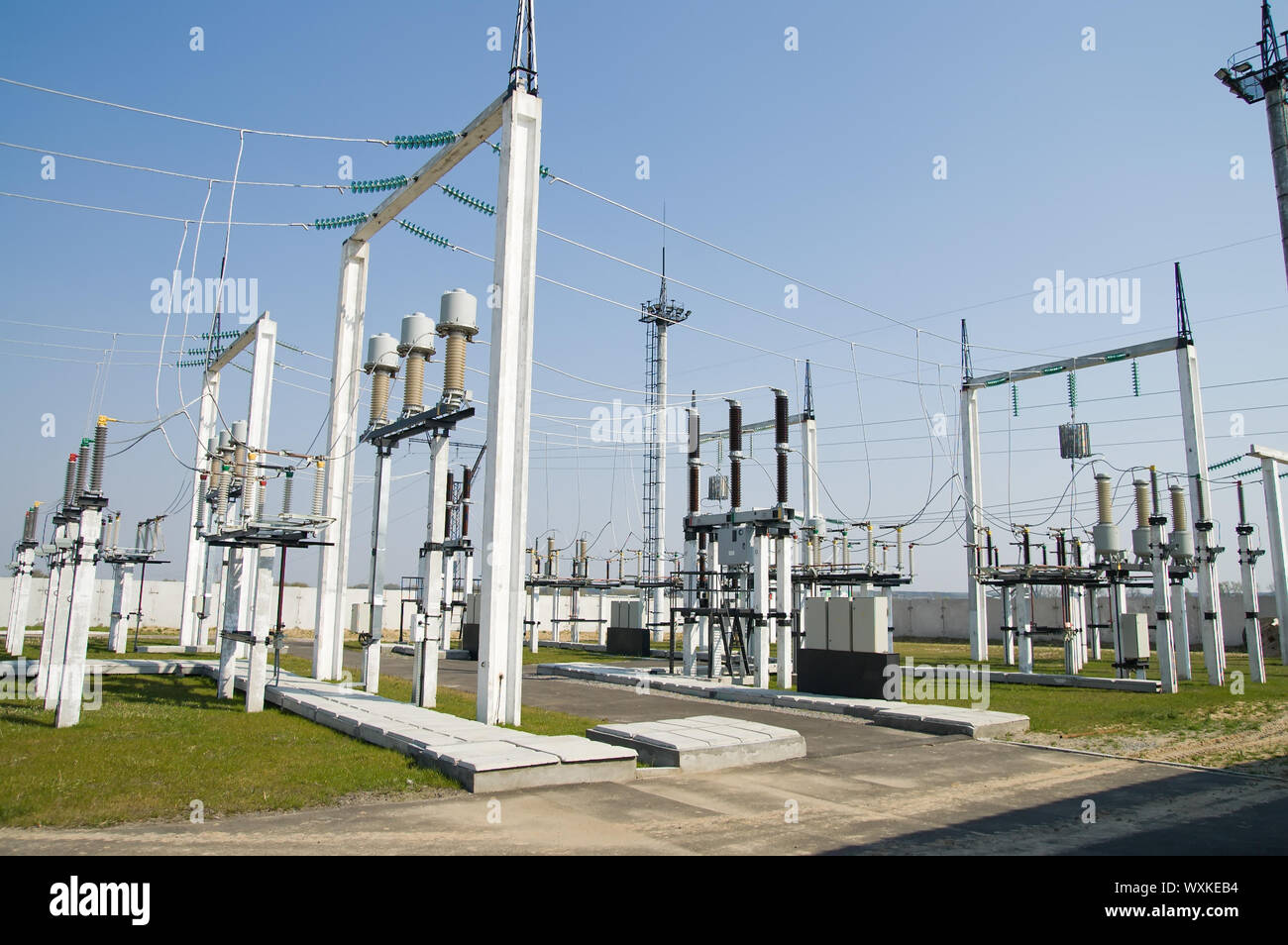 part of high-voltage substation with switches and disconnectors Stock ...