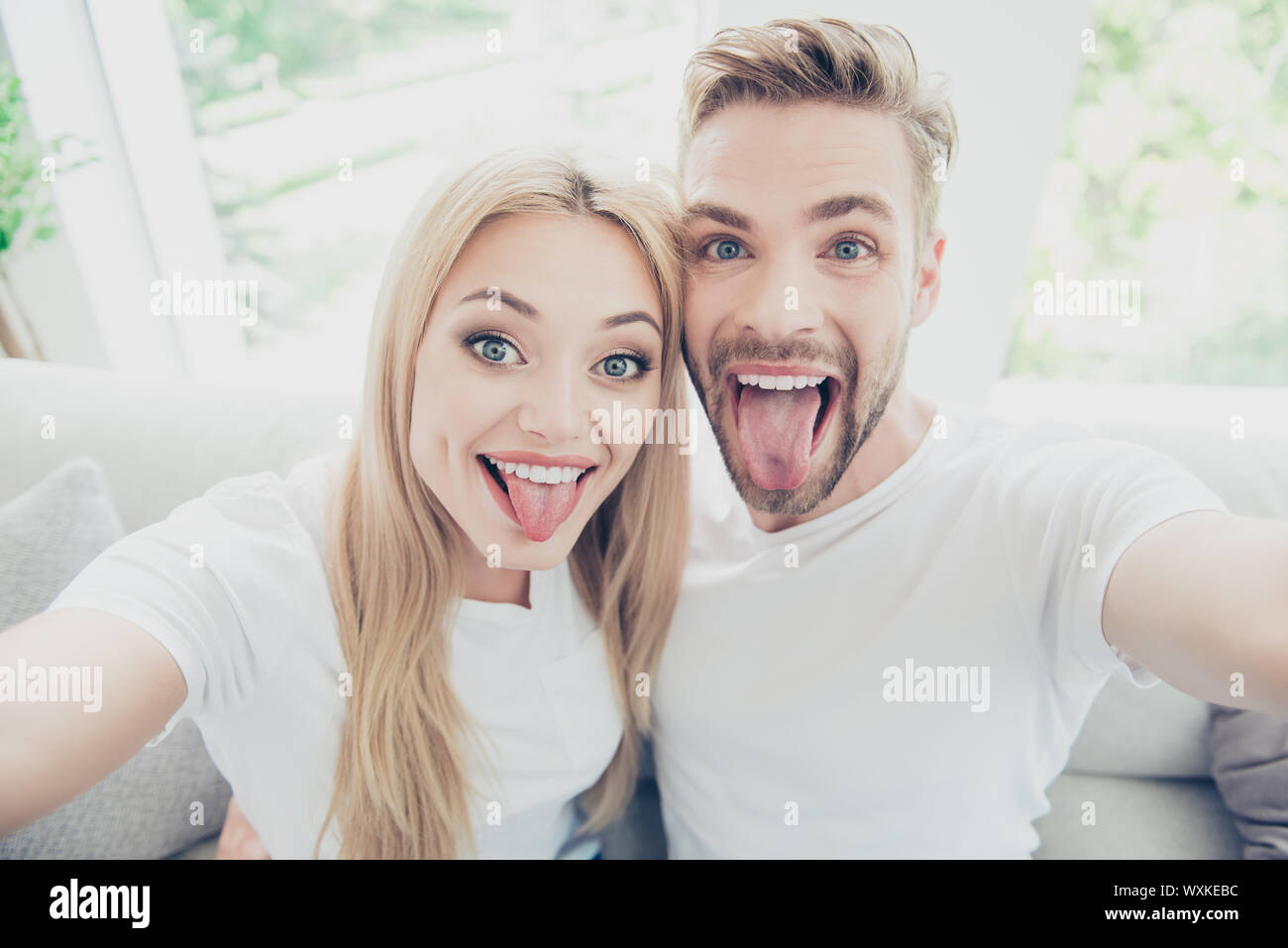 Self-portrait of beautiful lovely nice cute funky adorable excit Stock ...