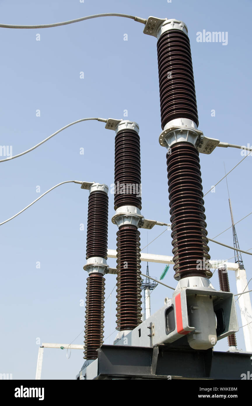 part of high-voltage substation with switches and disconnectors Stock ...