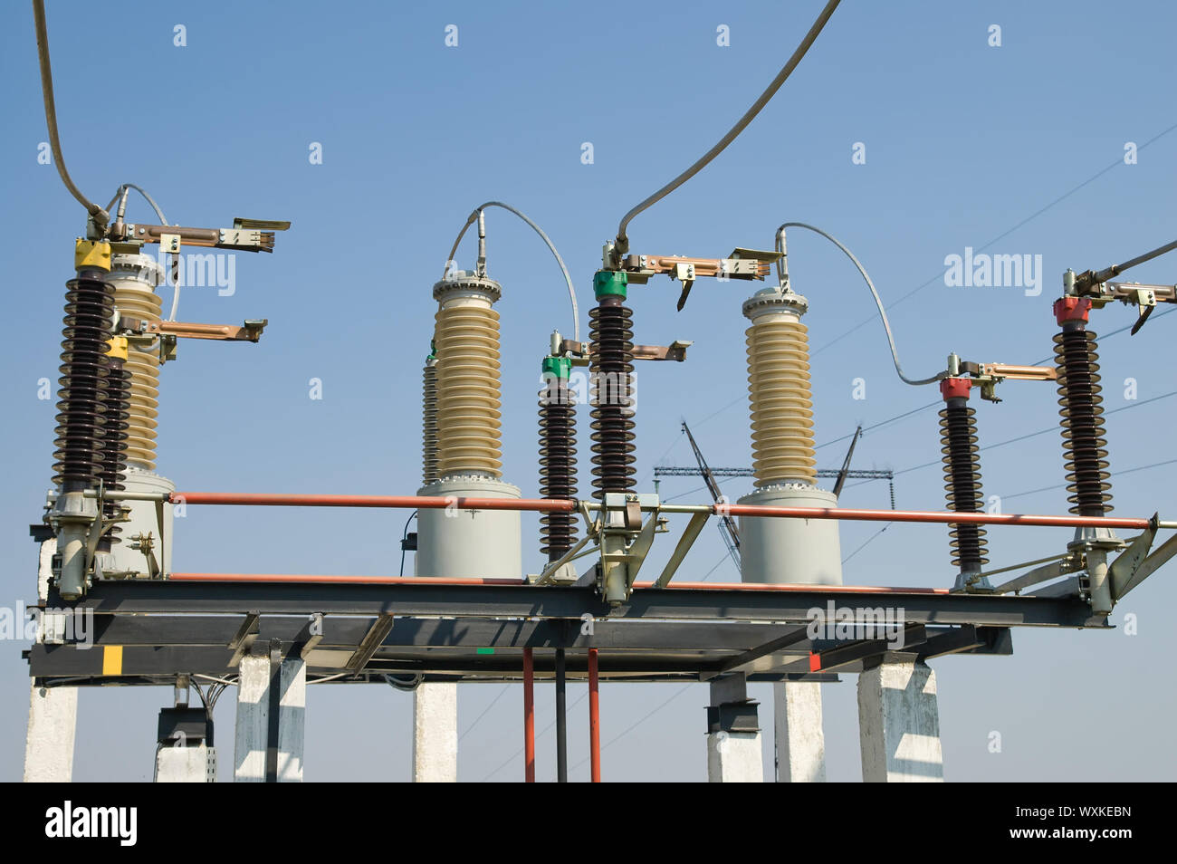 part of high-voltage substation with switches and disconnectors Stock ...
