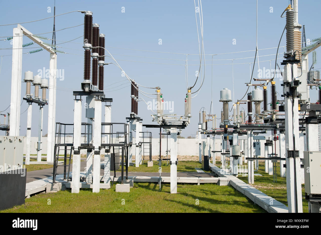 part of high-voltage substation with switches and disconnectors Stock ...