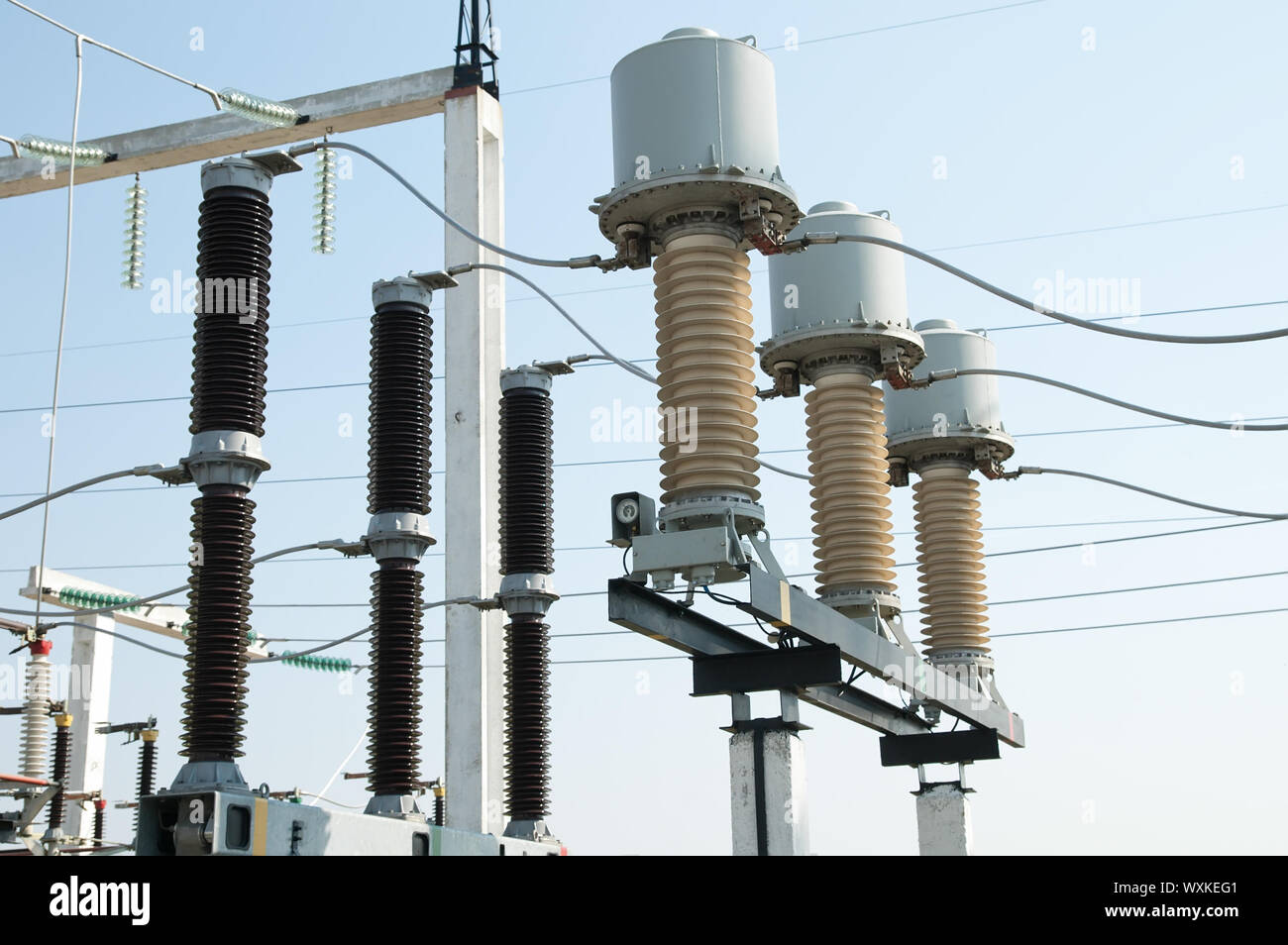 part of high-voltage substation with switches and disconnectors Stock ...