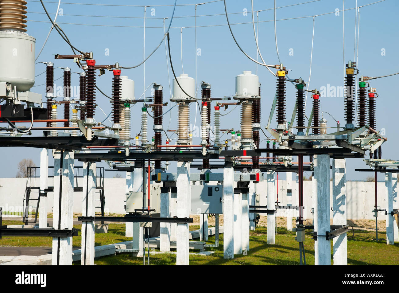 part of high-voltage substation with switches and disconnectors Stock ...