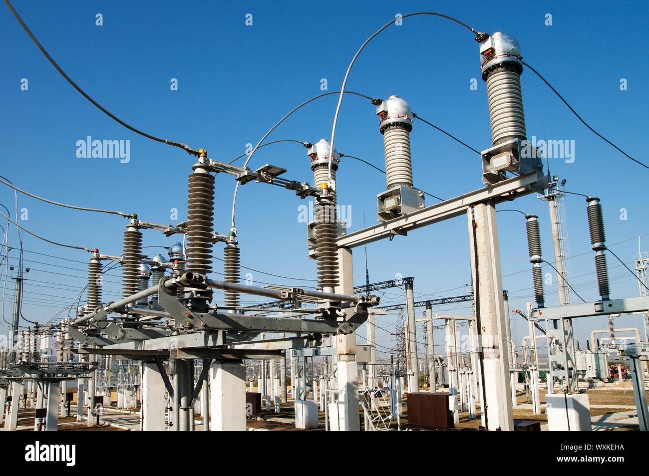 part of high-voltage substation with switches and disconnectors Stock ...