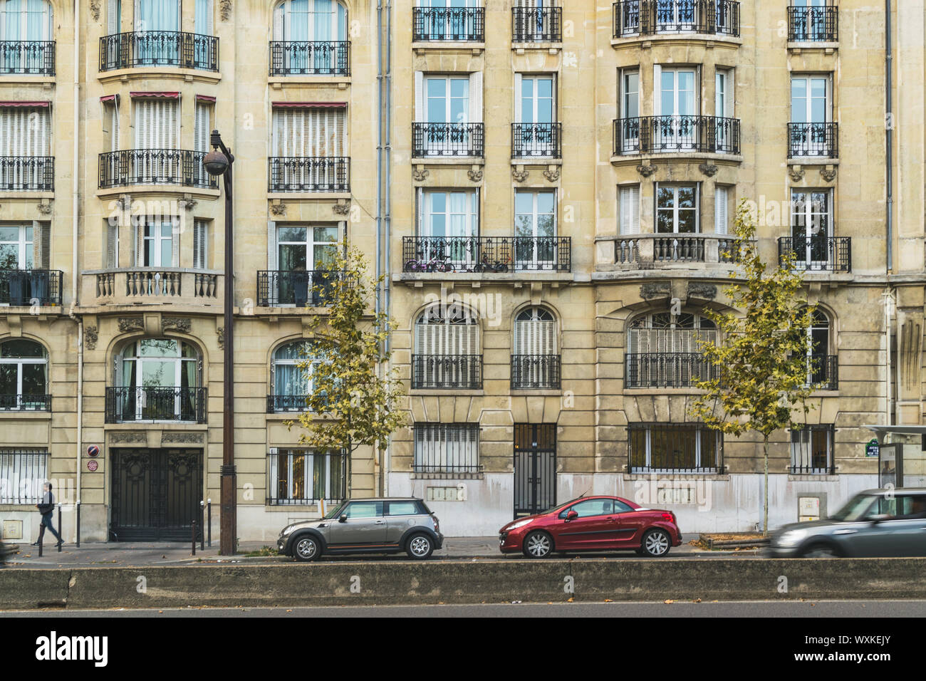 PARIS, FRANCE - 02 OCTOBER 2018: full frame image of building in Paris ...