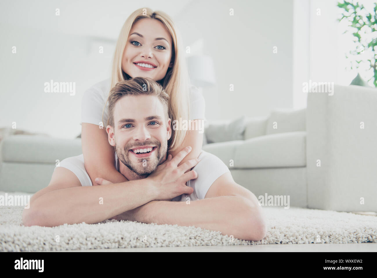 Portrait of beautiful attractive charming lovely nice cute cheer Stock ...