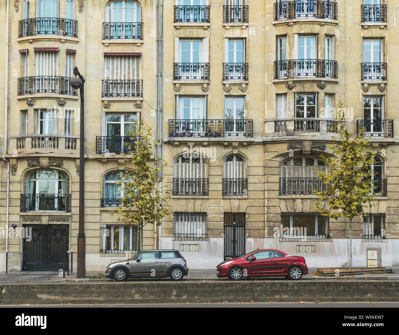 PARIS, FRANCE - 02 OCTOBER 2018: full frame image of building in Paris ...