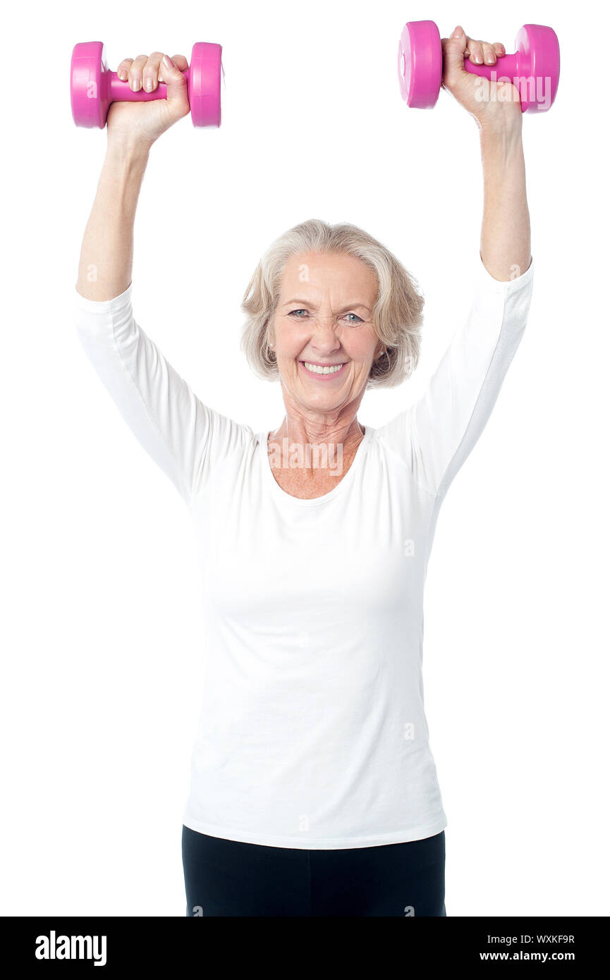 Senior woman happily posing hi-res stock photography and images - Alamy