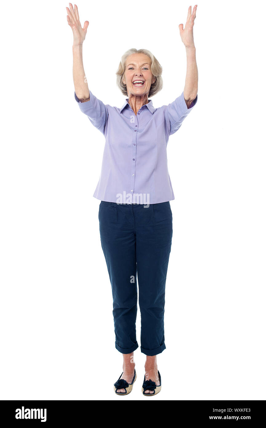 Full length image of a happy senior citizen Stock Photo - Alamy