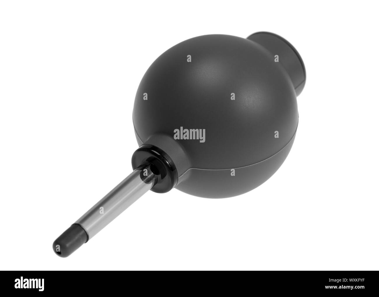 Gray air blower pump rubber dust cleaner isolated on white background ...