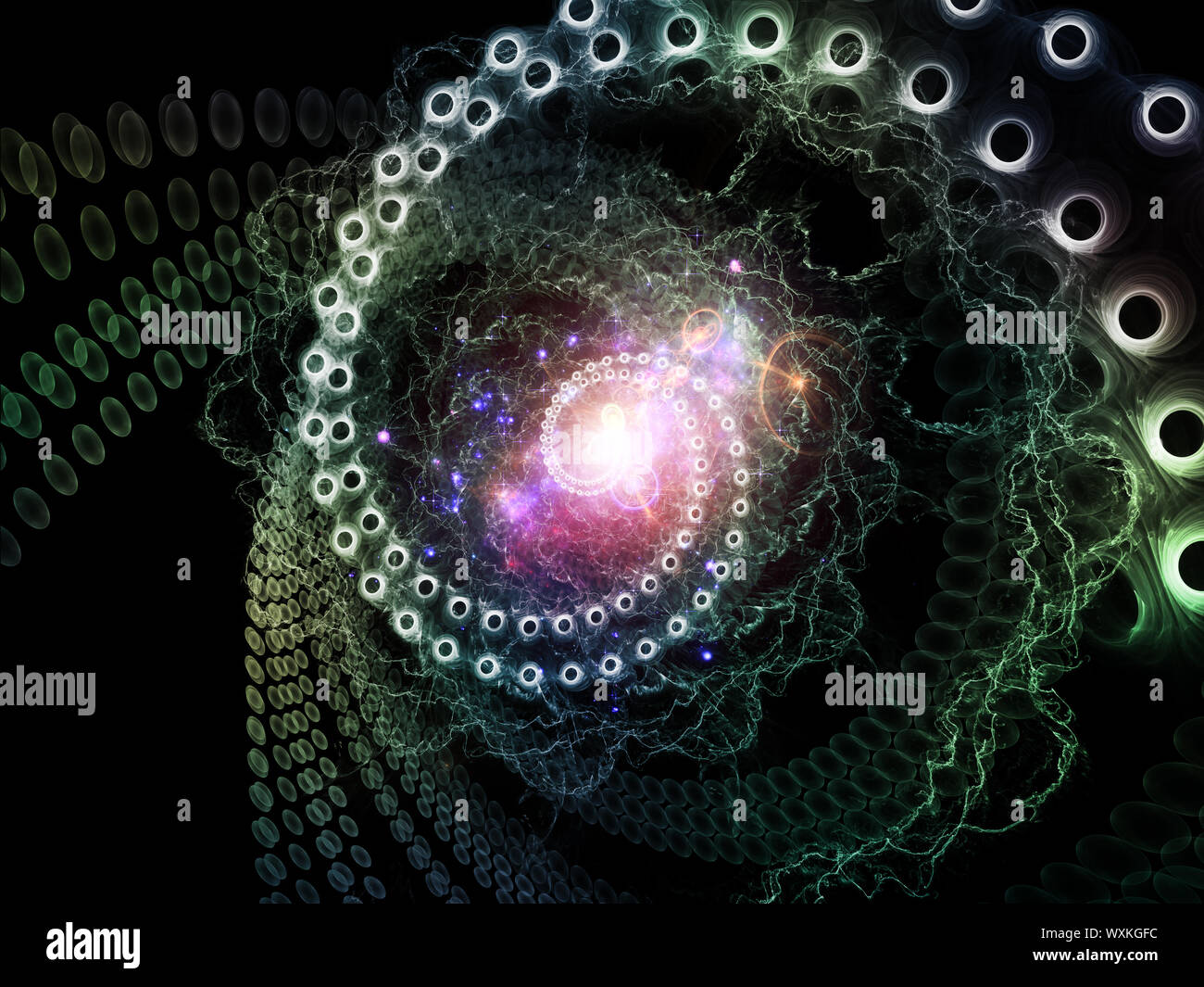 Backdrop of spiral elements on the subject of design, science and ...