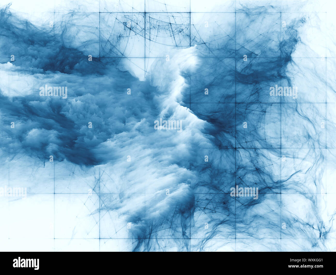 Composition of bursting strands of fractal smoke and paint on the ...