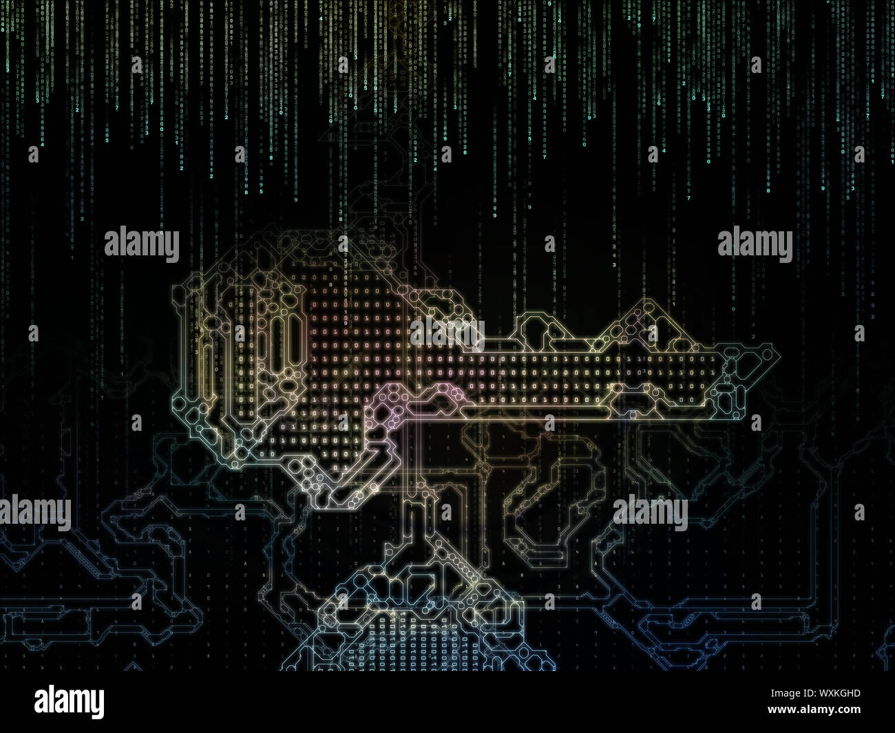 Encryption Key series. Backdrop of stylized key and number symbols on ...