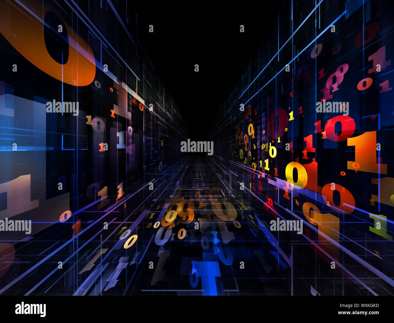 Number Tunnel series. Composition of colorful numbers and fractal ...