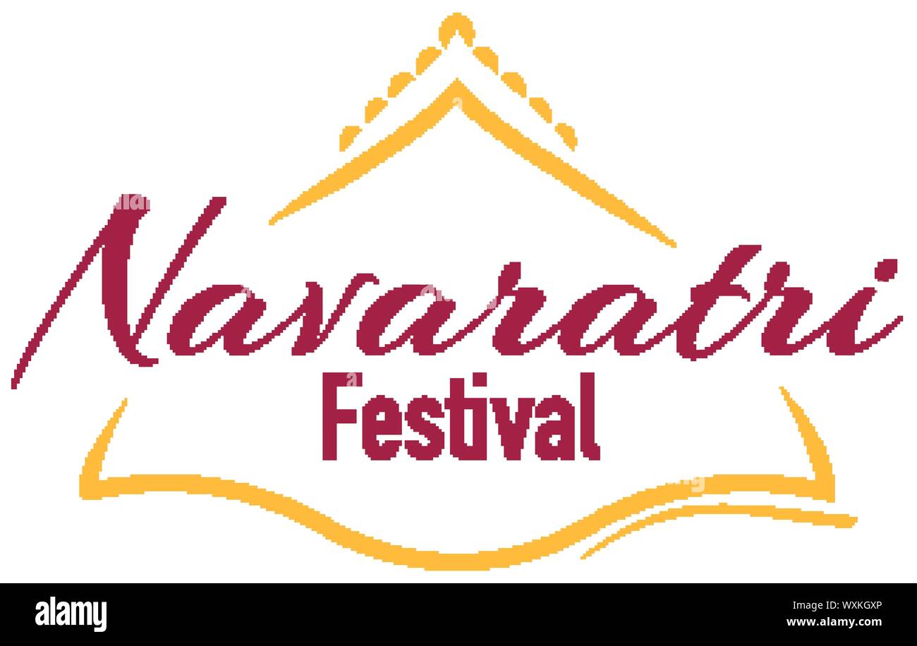 Navaratri logo design on white background illustration Stock Vector ...