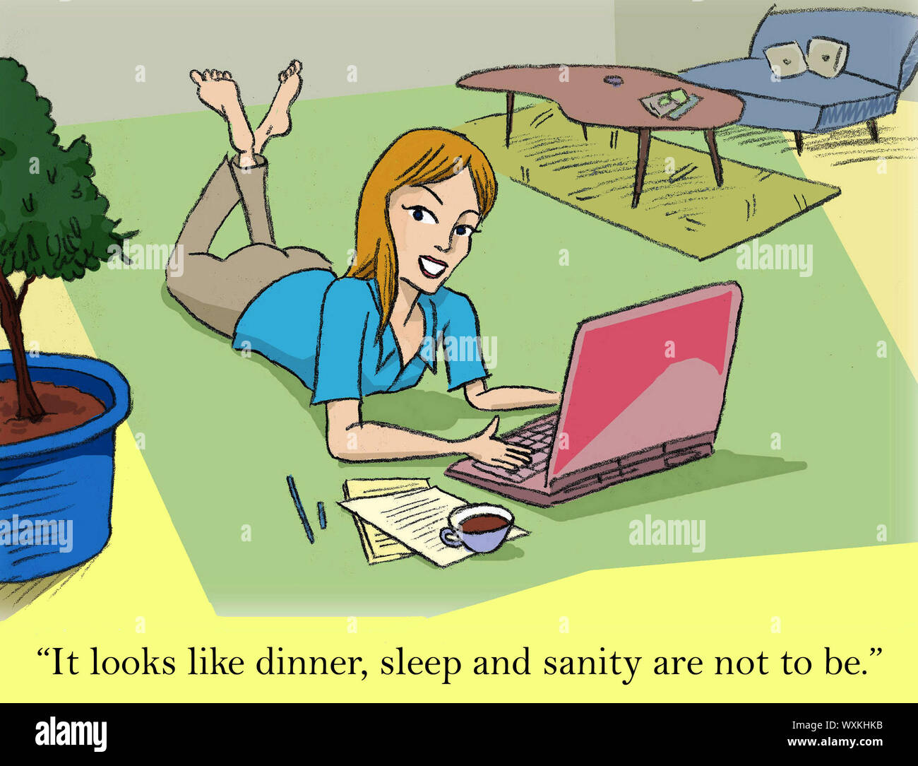 Cartoon stressed out woman hi-res stock photography and images - Alamy