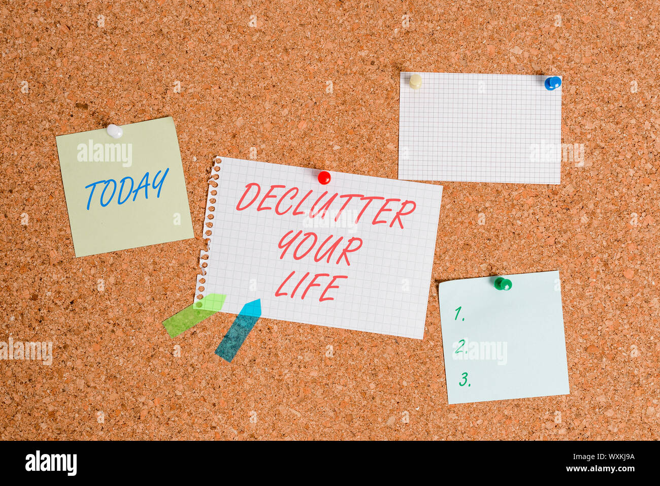 Writing note showing De Clutter Your Life. Business concept for remove ...