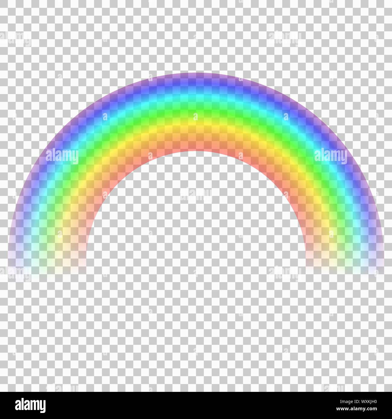 Vector realistic Rainbow isolated on transparent background Stock ...
