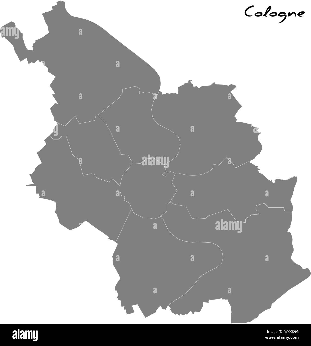 Cologne High quality map. Vector illustration Stock Vector Image & Art ...