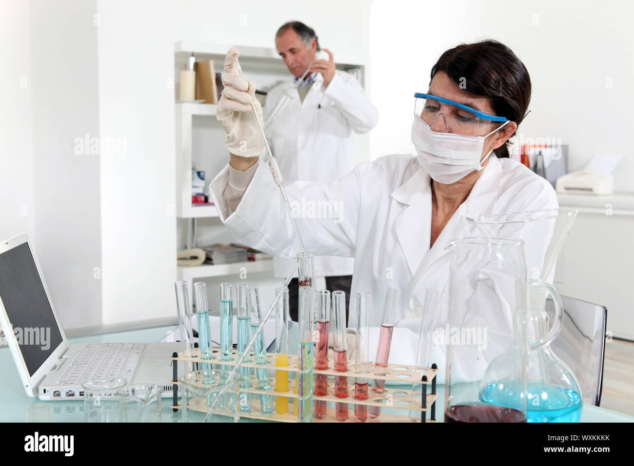 scientist making tests in a medical lab Stock Photo - Alamy