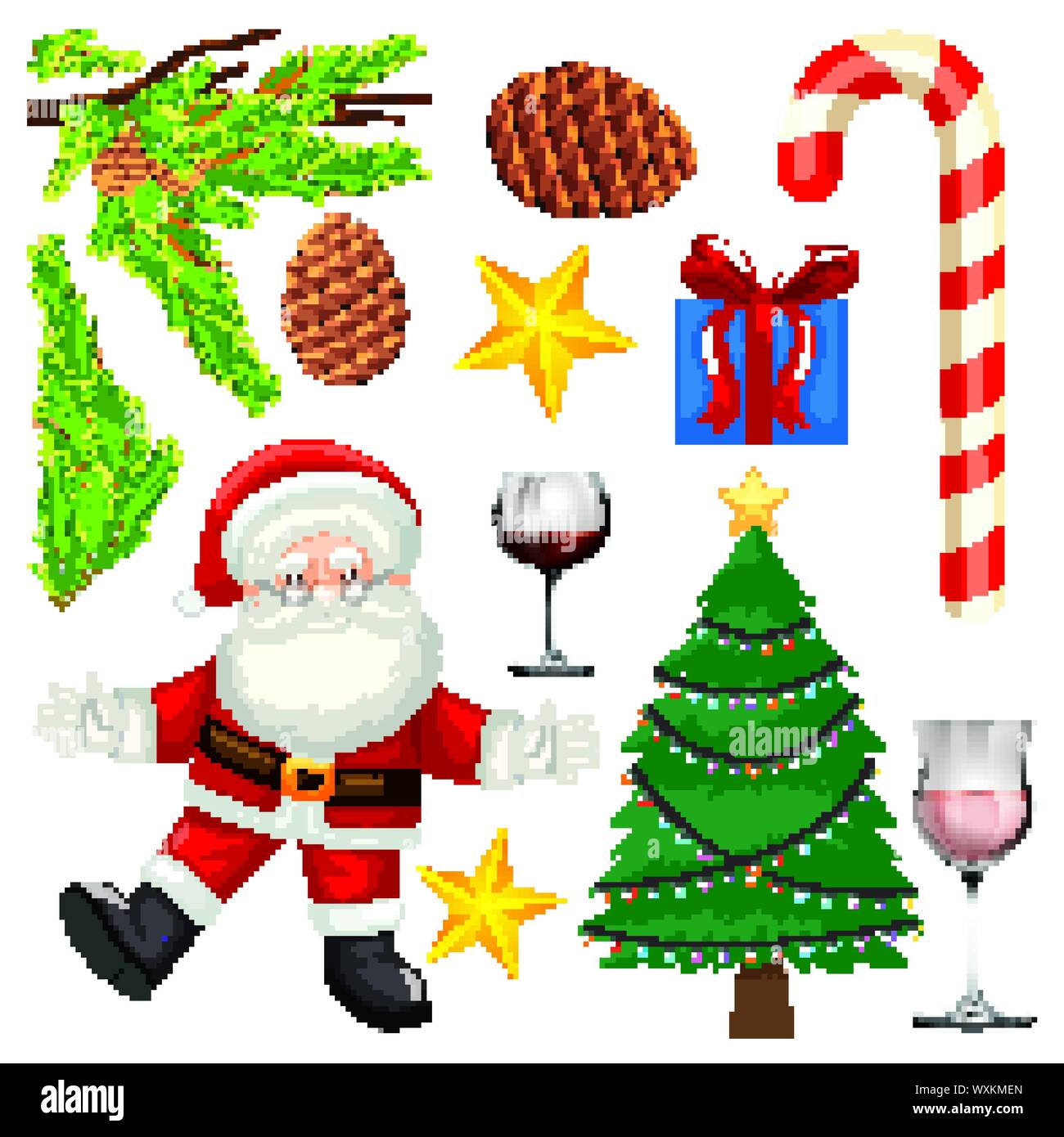 Set of isolated objects of christmas theme illustration Stock Vector ...
