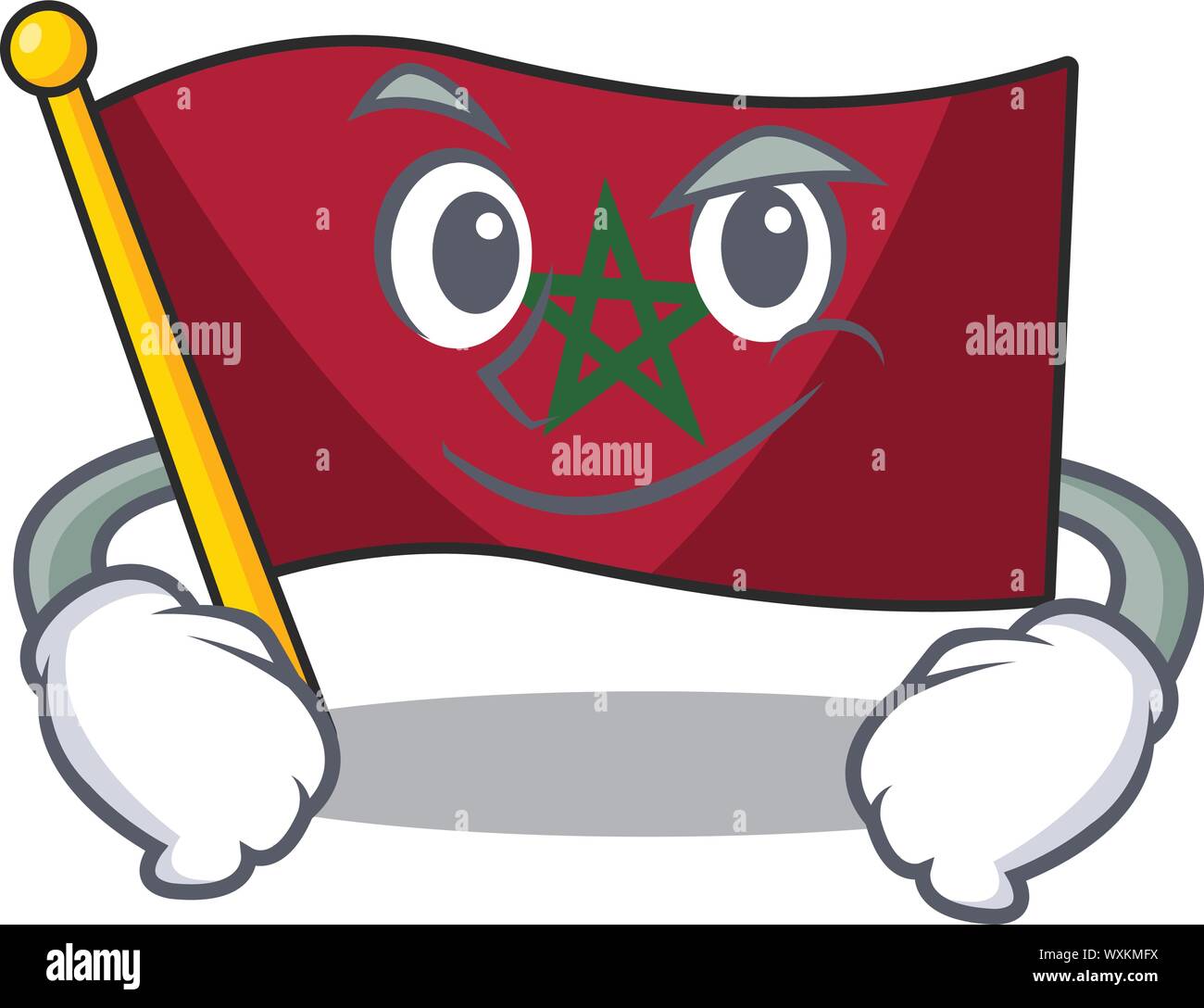 Smirking flag morocco cartoon shaped the mascot Stock Vector Image ...