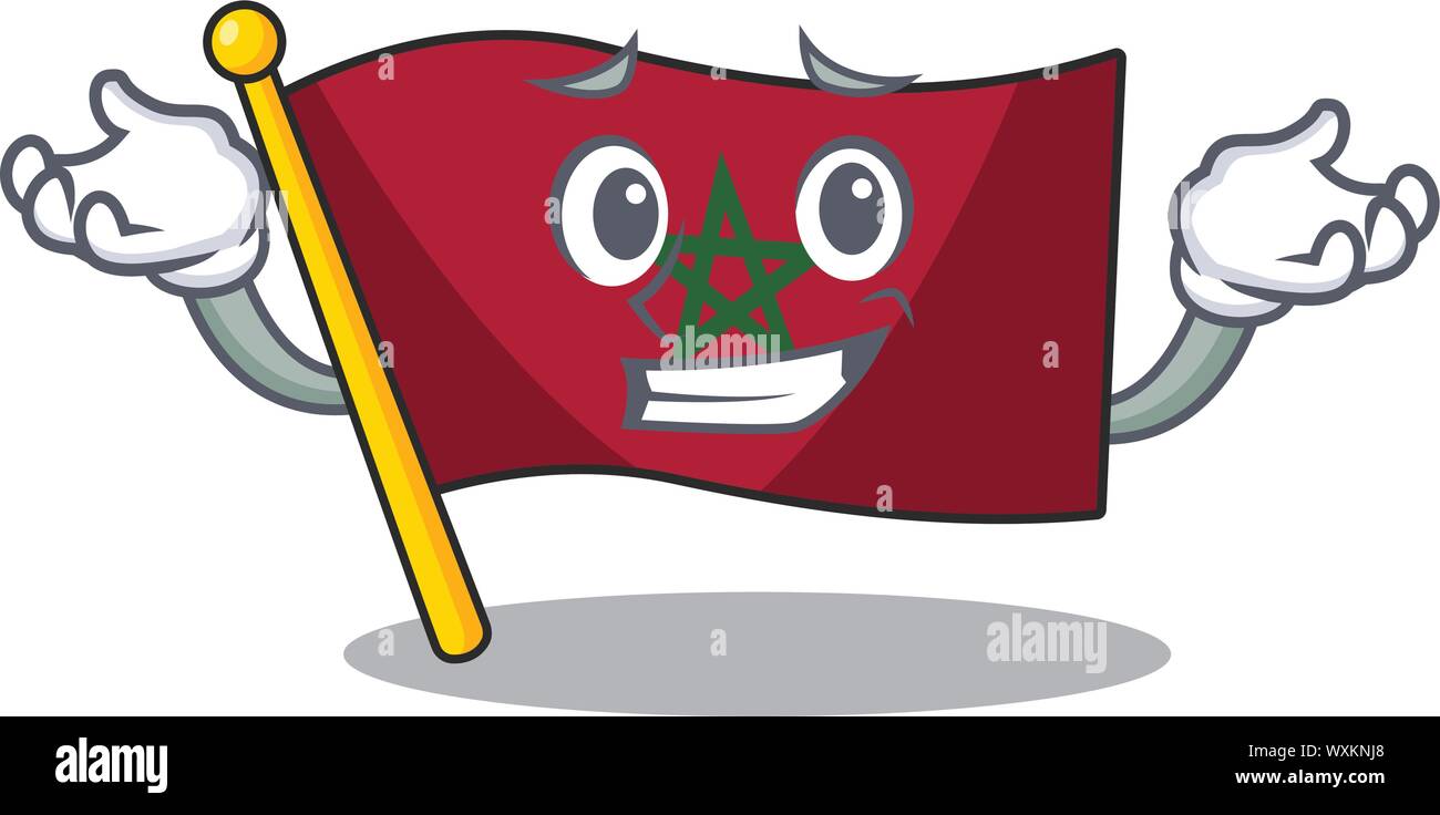Grinning flag morocco cartoon shaped the mascot Stock Vector Image ...