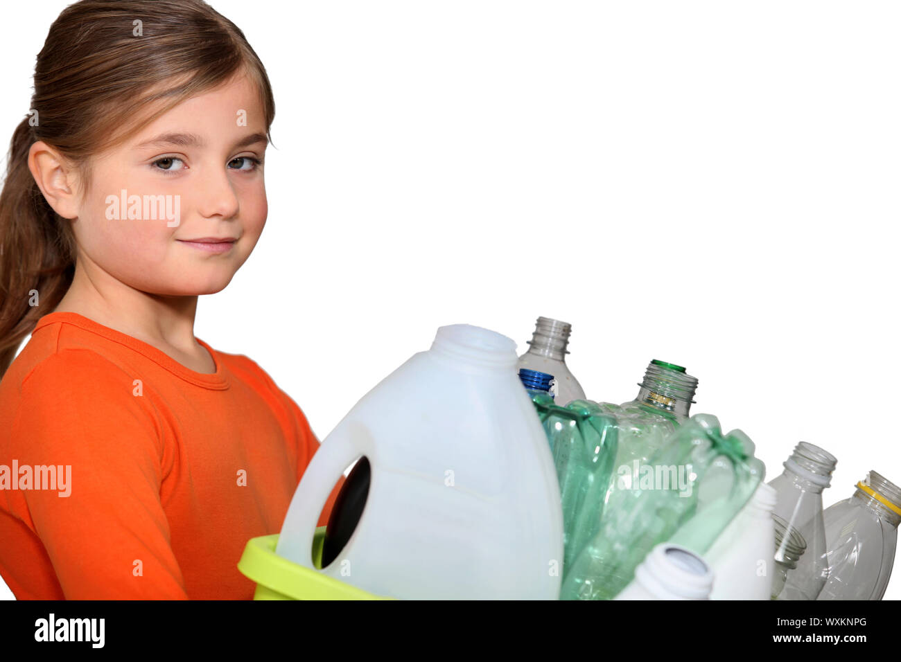 little girl waste sorting Stock Photo - Alamy