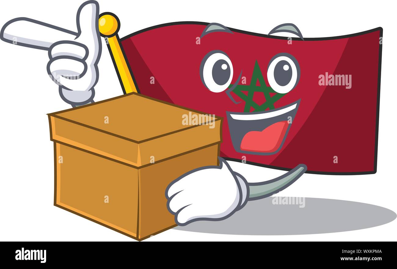 With box flag morocco cartoon shaped the mascot Stock Vector Image ...