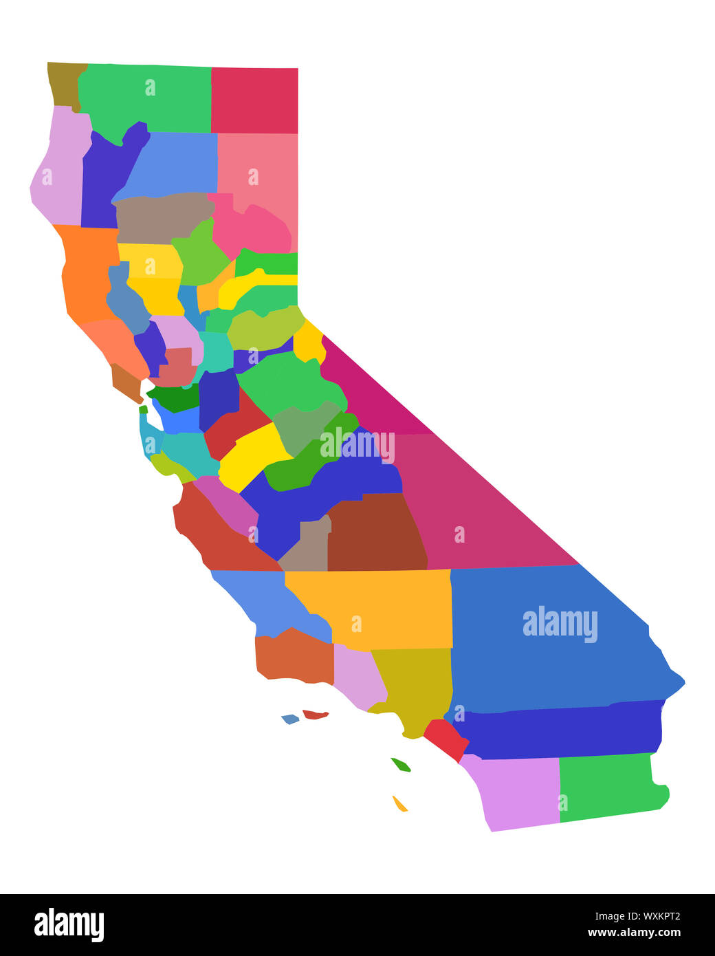 Map of California Stock Photo - Alamy
