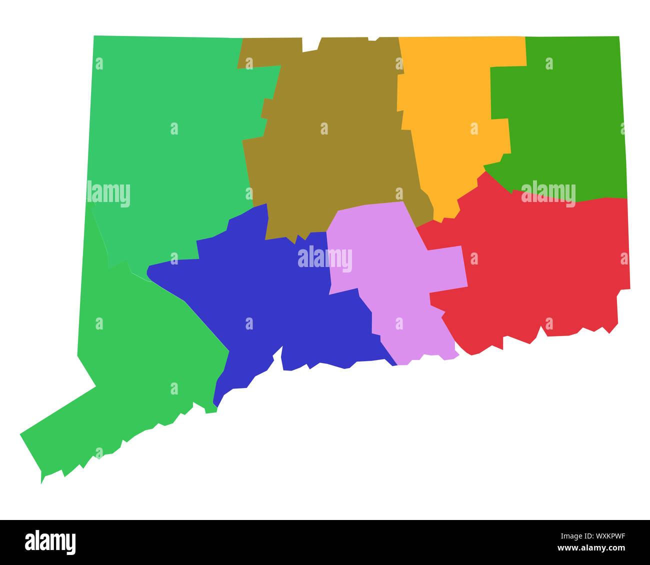 Map of Connecticut Stock Photo - Alamy