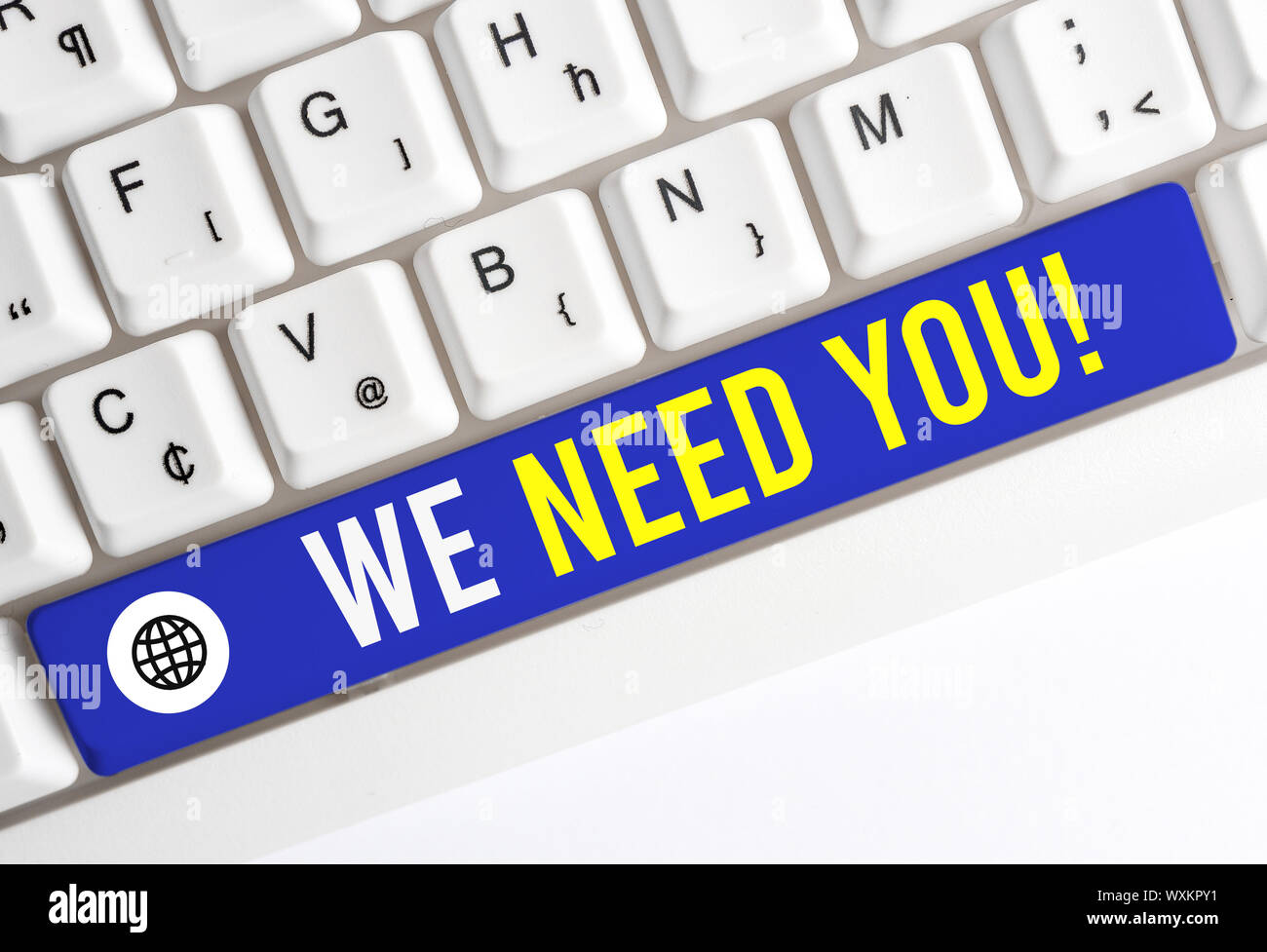 Writing note showing We Need You. Business concept for asking someone ...
