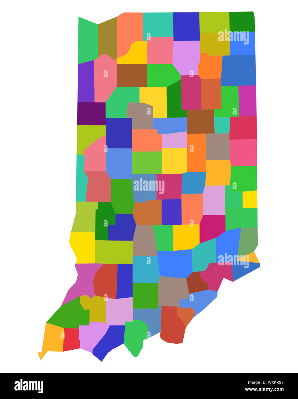 Map of Indiana Stock Photo - Alamy