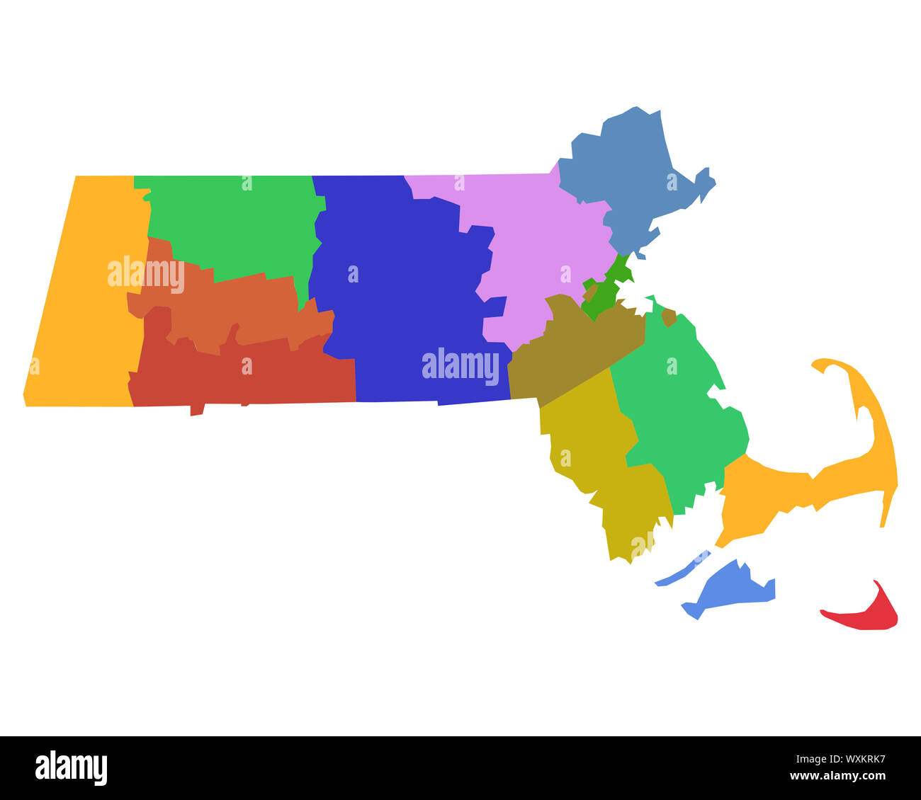 Map of Massachusetts Stock Photo - Alamy