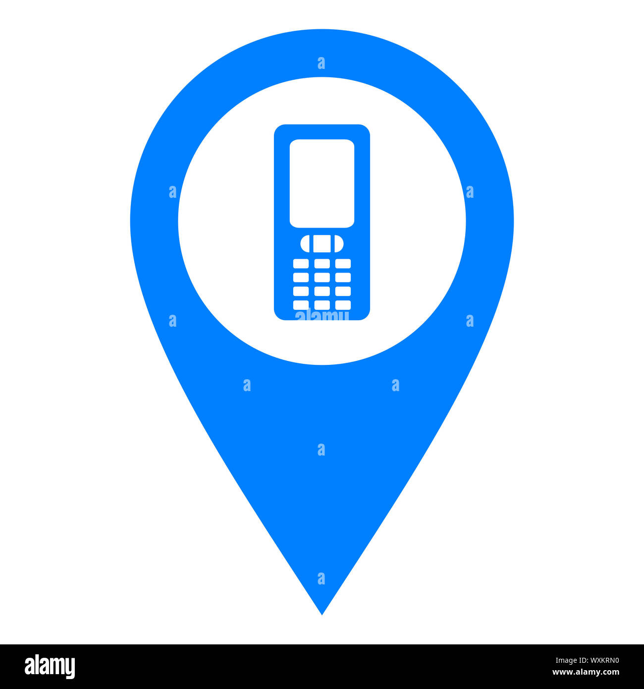 Mobile phone and location pin Stock Photo - Alamy