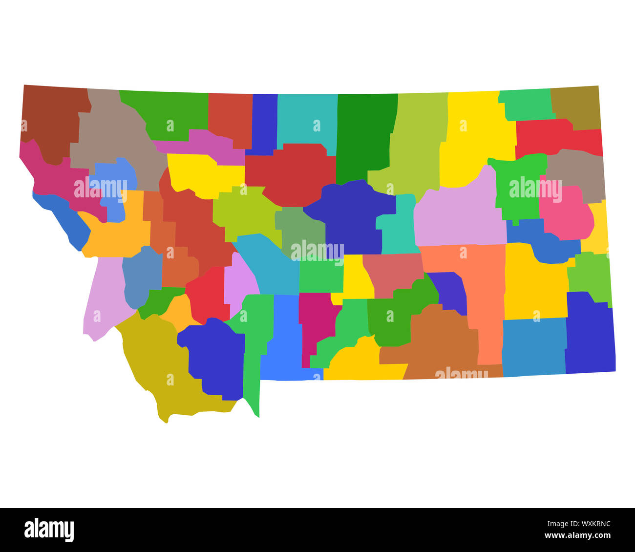 Montana county map Cut Out Stock Images & Pictures - Alamy