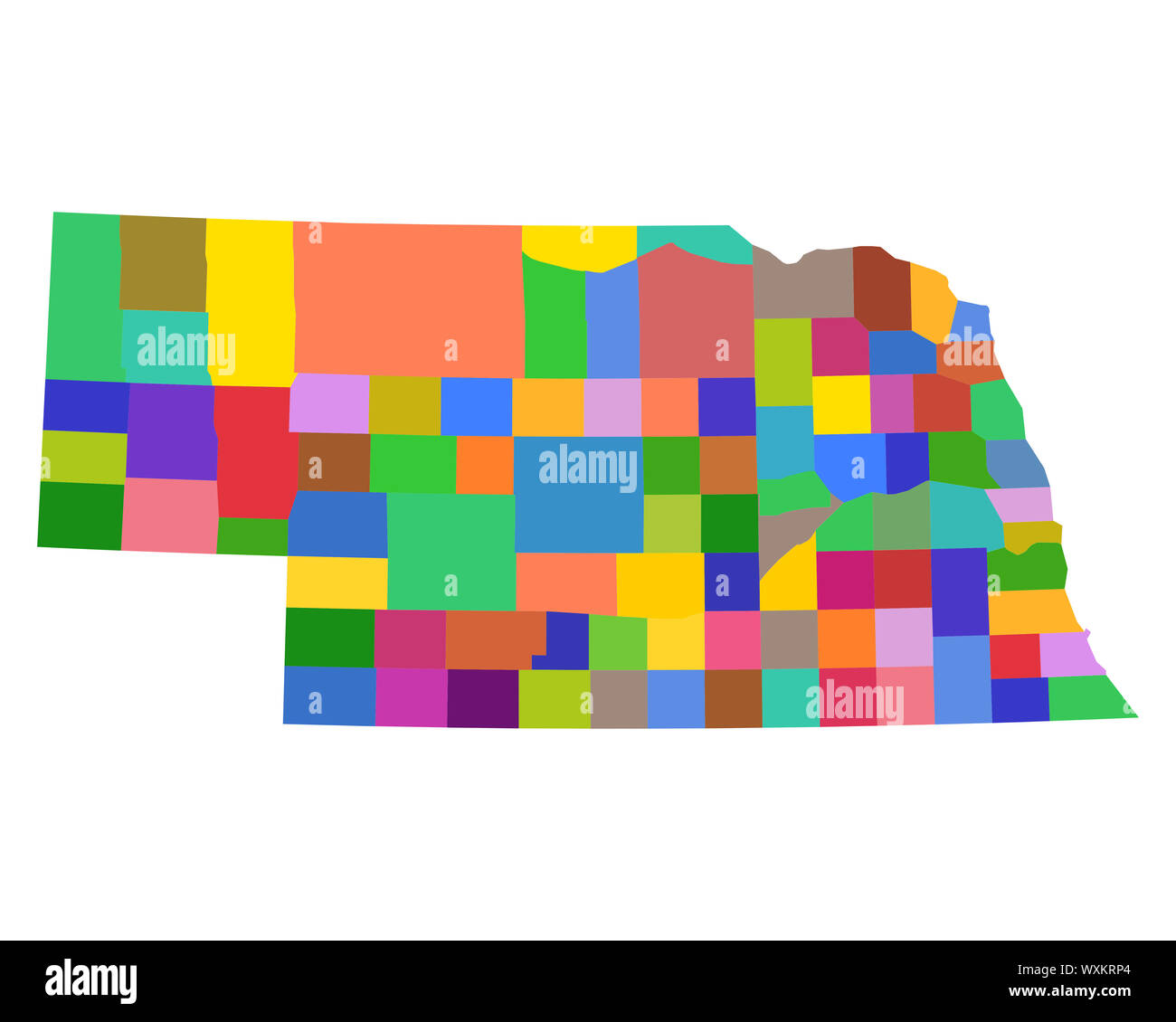Map of Nebraska Stock Photo - Alamy
