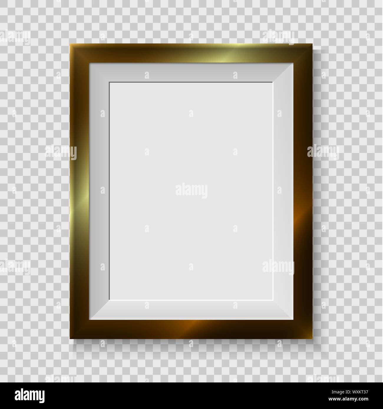 Realistic picture frame isolated on white background, for your ...