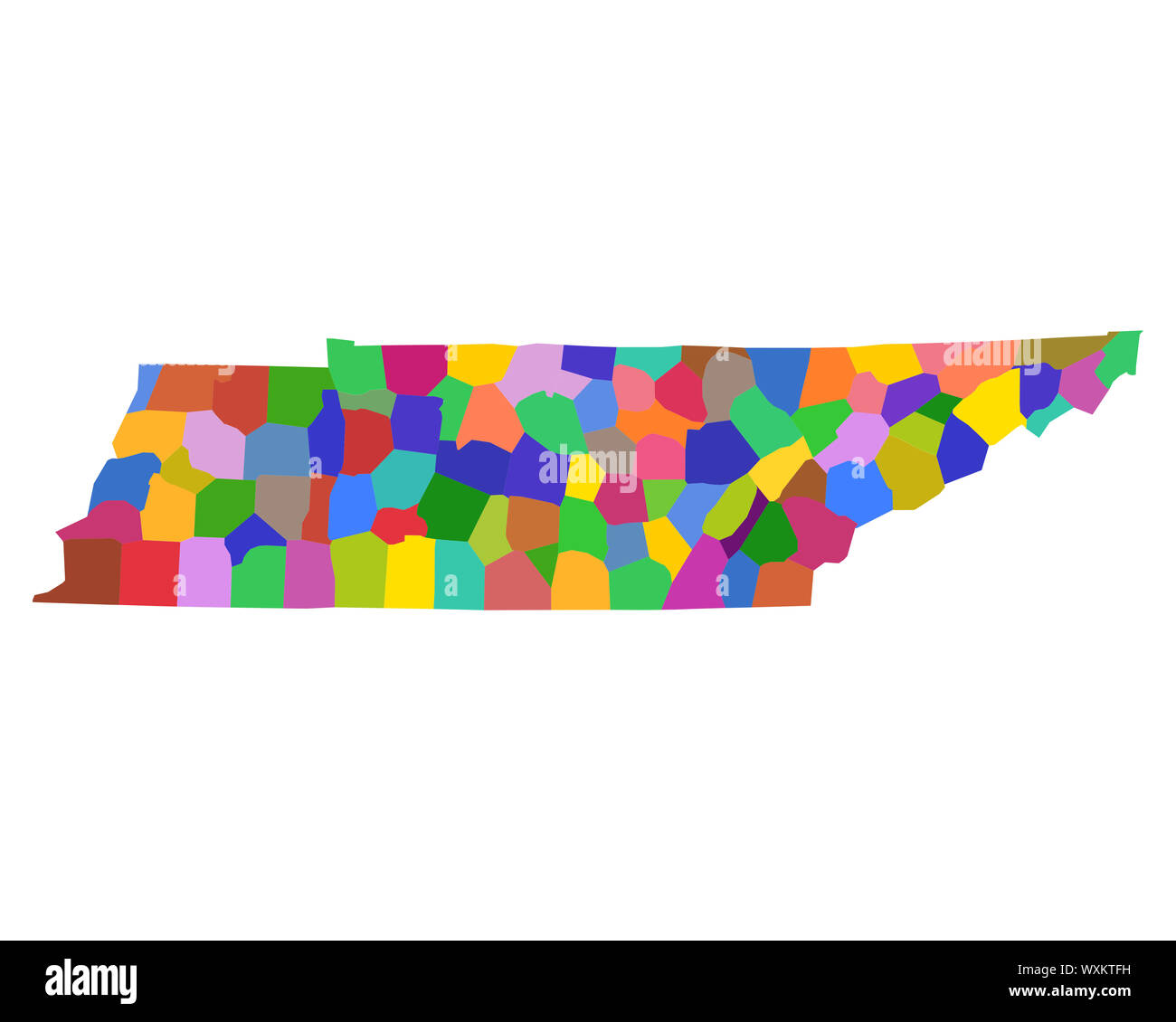Map of Tennessee Stock Photo - Alamy