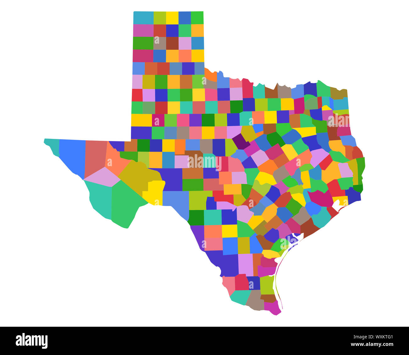 County map of texas Cut Out Stock Images & Pictures - Alamy