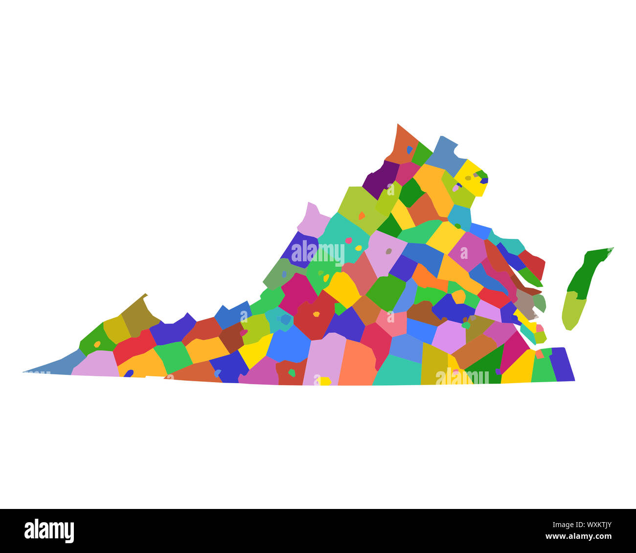 Map of Virginia Stock Photo - Alamy