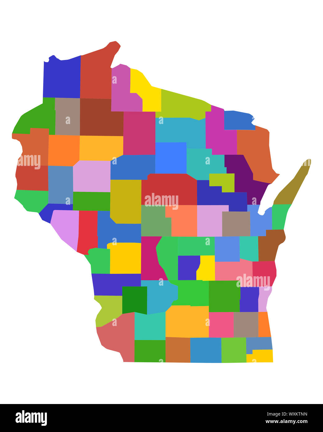 Map of Wisconsin Stock Photo - Alamy