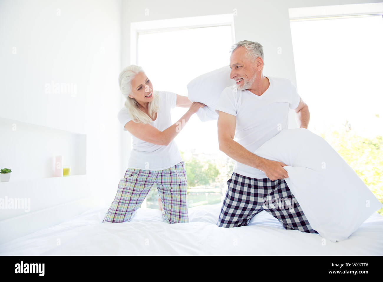 Free time concept. Profile side view photo of playful, positive Stock ...