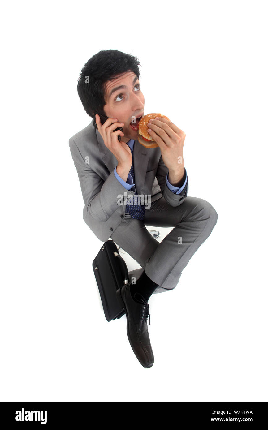 Man burger on white Cut Out Stock Images & Pictures - Alamy
