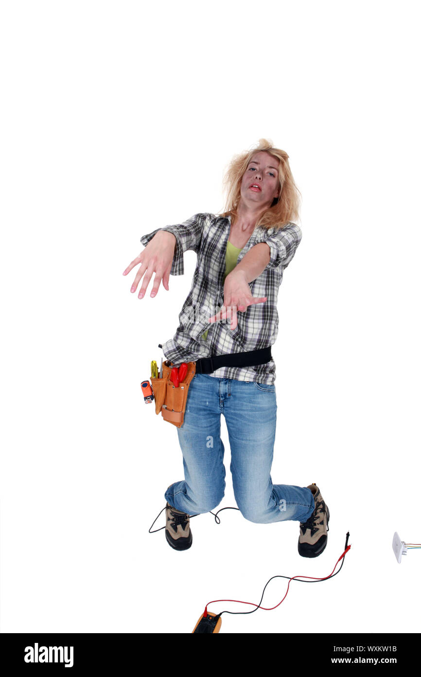 Woman flailing hands hi-res stock photography and images - Alamy