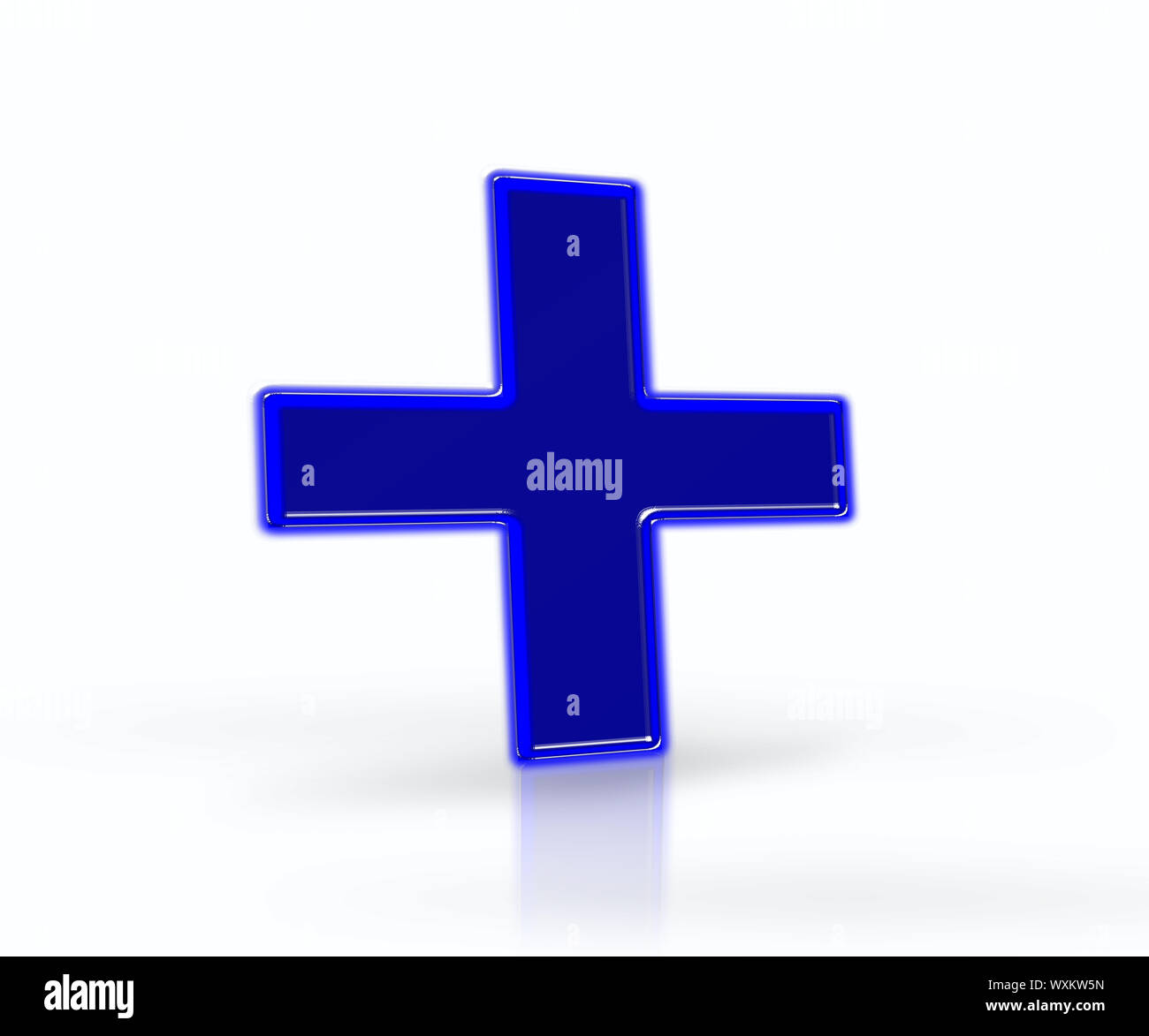 Blue digital cross on white background Stock Photo - Alamy
