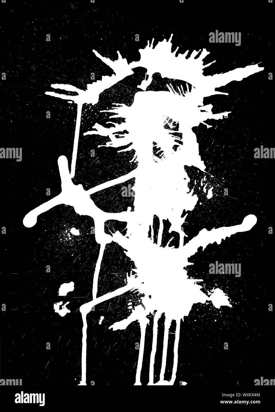 White ink splash on black background Stock Photo - Alamy